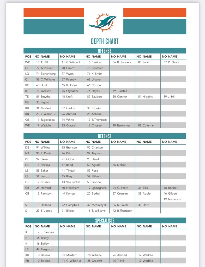 Dolphins: Depth Chart – realidad o fantasía - Somos Dolphins